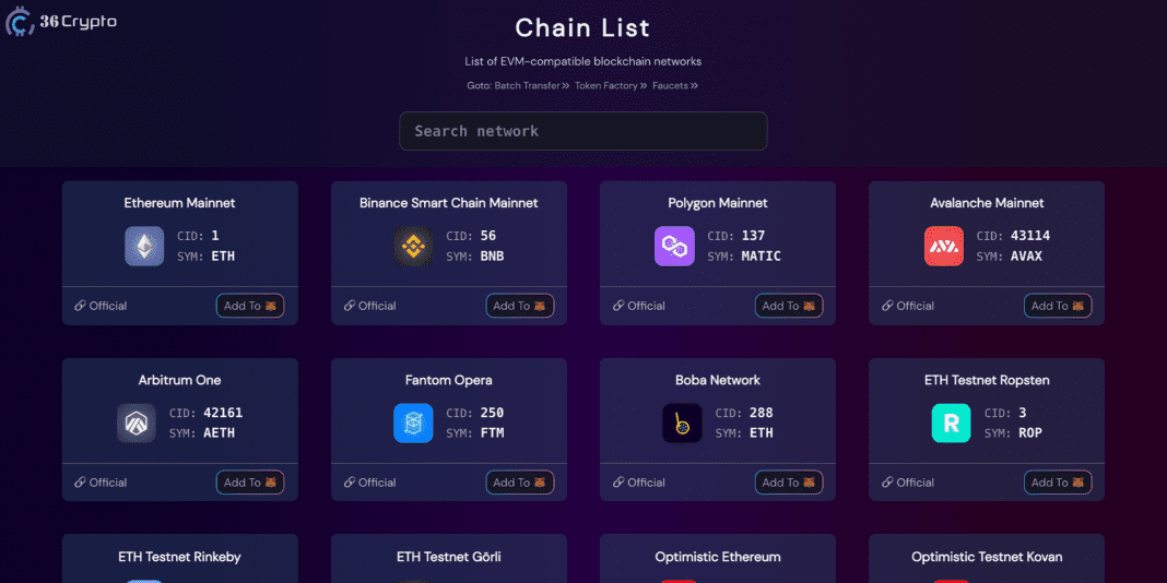 How to add a Network using Chainlist on Metamask - 36Crypto