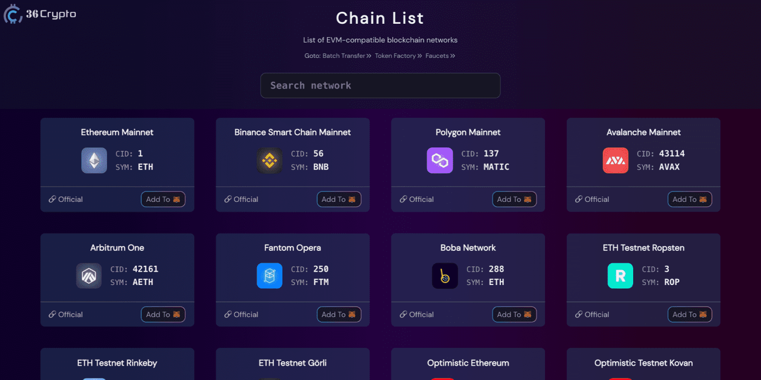 How to add a Network using Chainlist on Metamask - 36Crypto